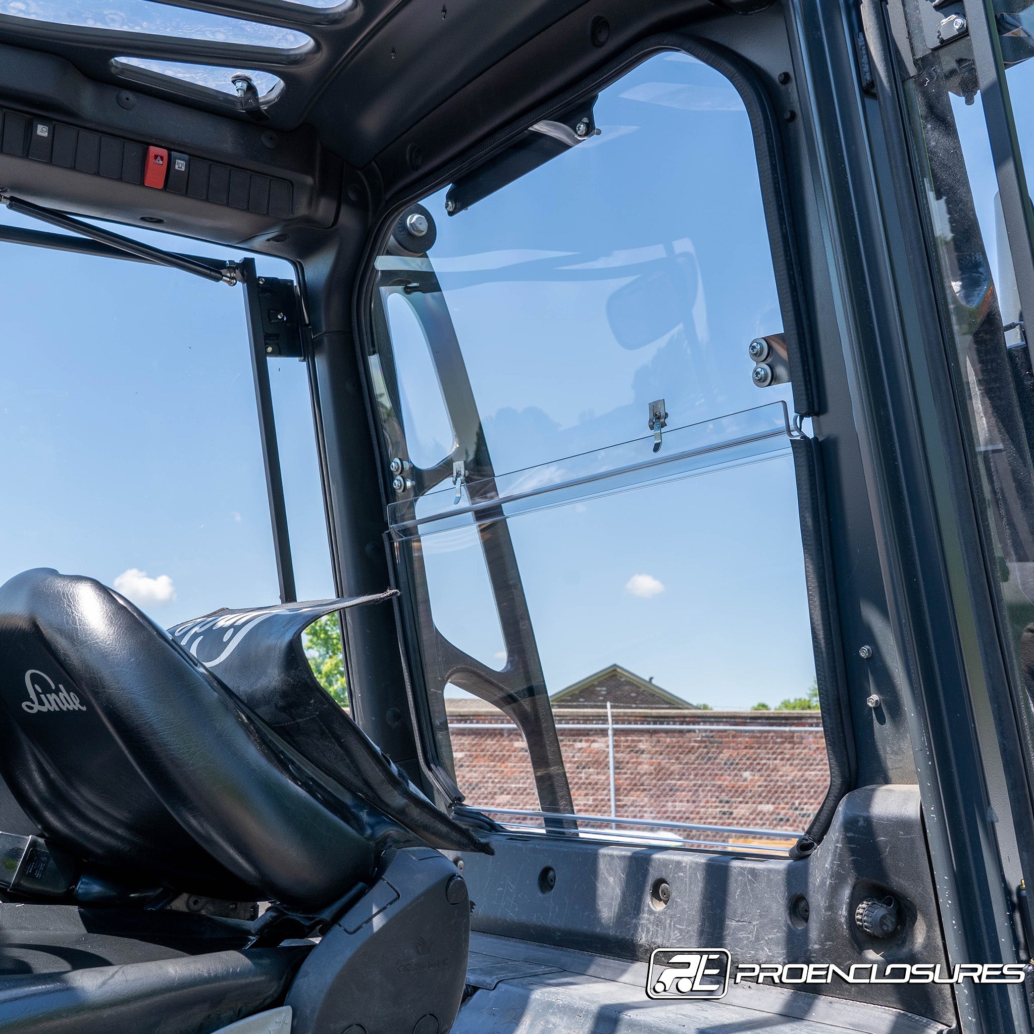 Linde Forklift Rear Windshield – ProEnclosures